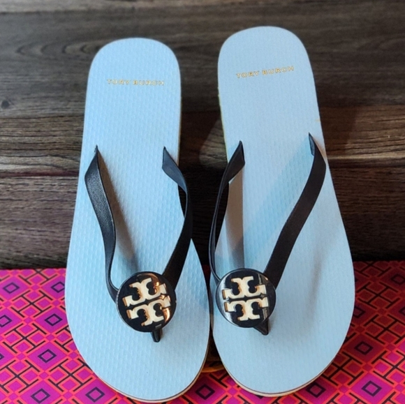 Tory Burch | Shoes | Authentic Tory Burch Blue Flip Flop Miller Sandals ...